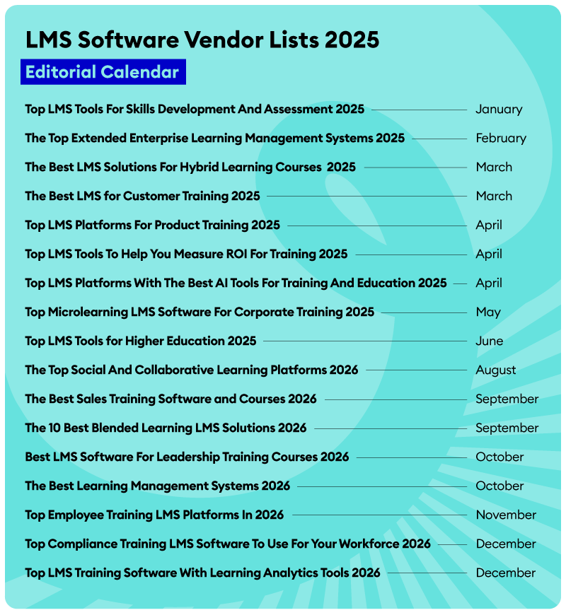 Get Recognized as a Top LMS Vendor for 2025 - eLearning Industry